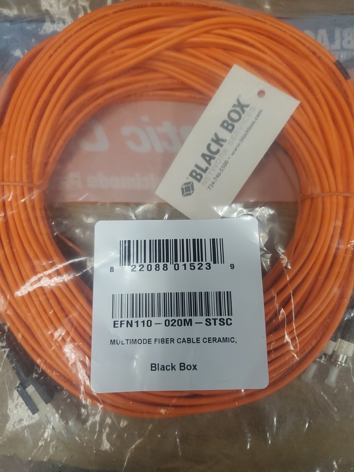 NEW Black box Fiber Optic Cable Multimode EFN110-0020m-STSC. @94 | eBay