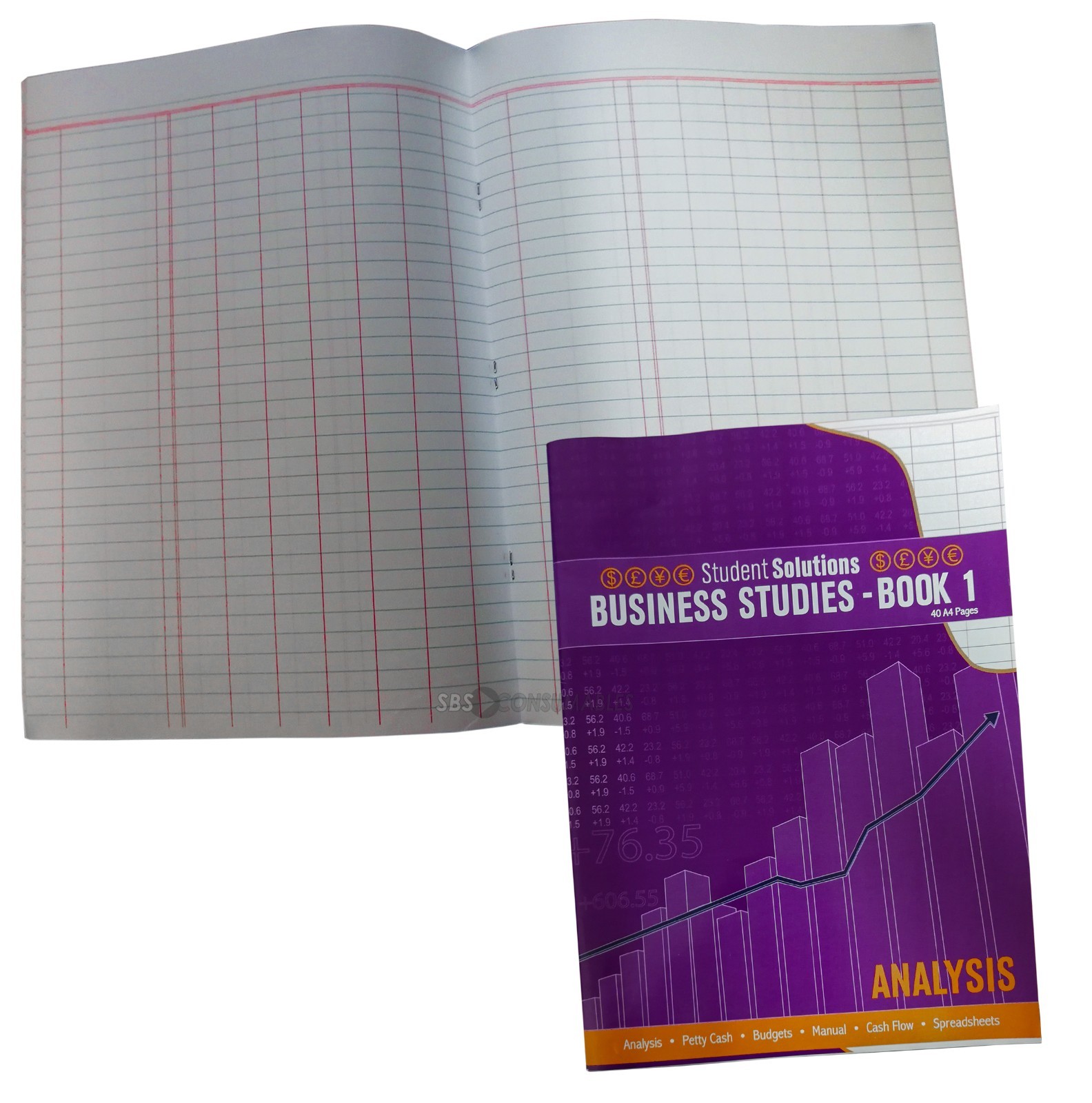 A4 40 Page Accounts Books: Treble Cash / 7 Column Analysis / General ...