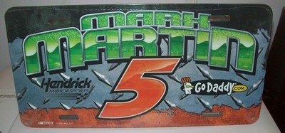 MARK MARTIN #5 GODADDY 2010 METAL LICENSE PLATE NEW!!!!!! | eBay