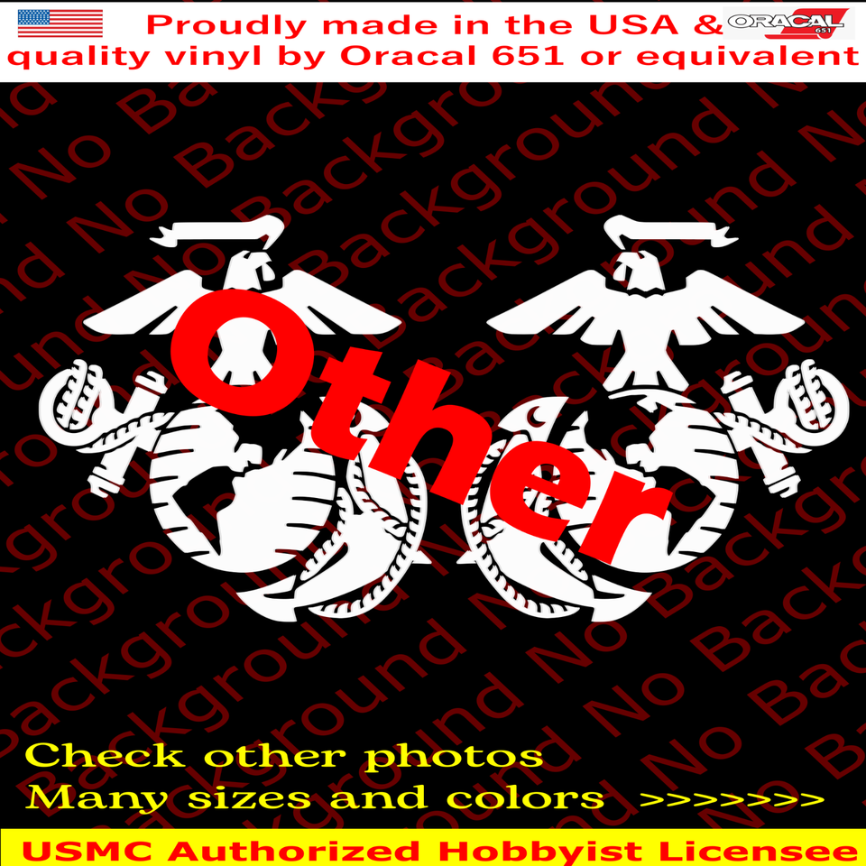 Pair of USMC EGA Vinyl Decals Durable for Outdoor Windows Fender ...