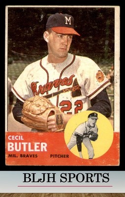 1963 Topps #201 Cecil Butler Milwaukee Braves (E) | eBay