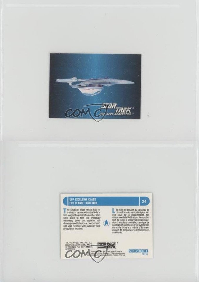 1993 SkyBox Hostess/Frito Lay Star Trek Minis UFP Excelsior Class #24 ...