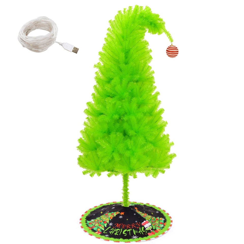 6 FT Christmas Tree, Top Curved 6ft Upright 7ft Lime Green Xmas Tree ...