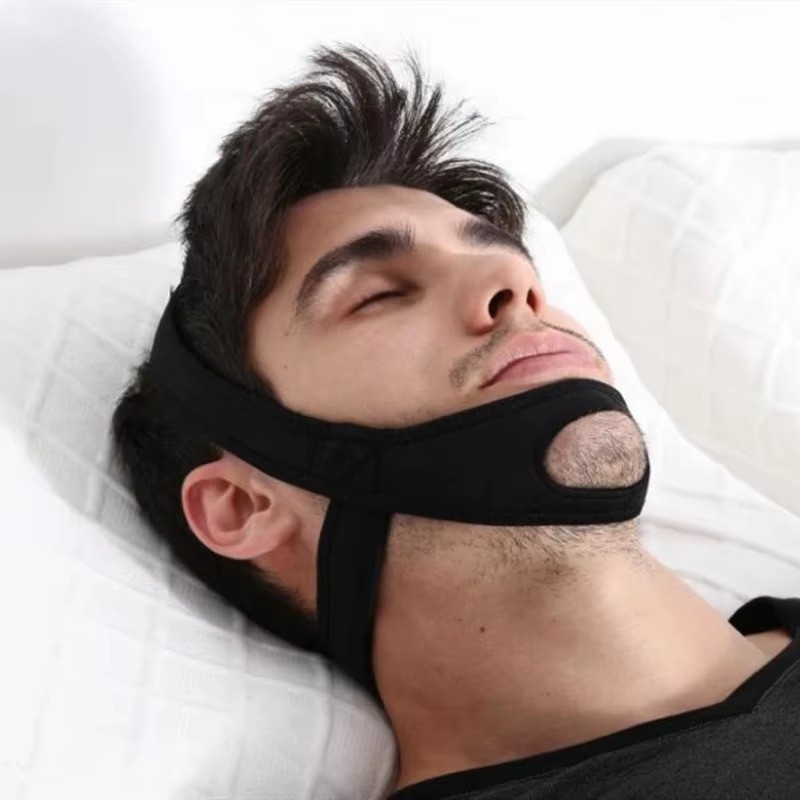 Snore Stop Anti Snoring Chin Strap Sleep Apnea Belt Snoreless Sleep Jaw ...