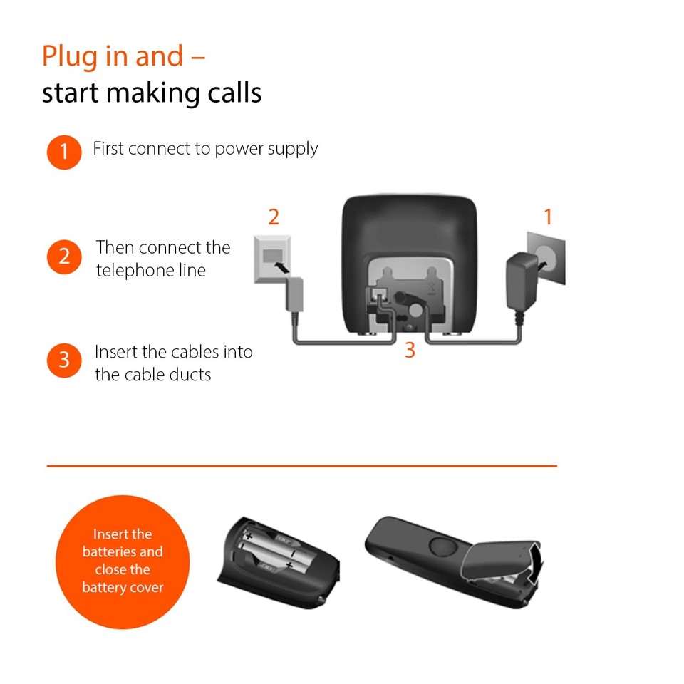 Comfort 552A Trio - 3 Cordless Phones - Answering Machine - Made in ...