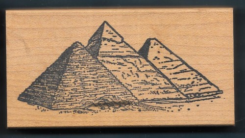 PYRAMIDS TRIO SAND Large LANDSCAPE SCAPE THE STAMP PAD CO Scenery wood ...