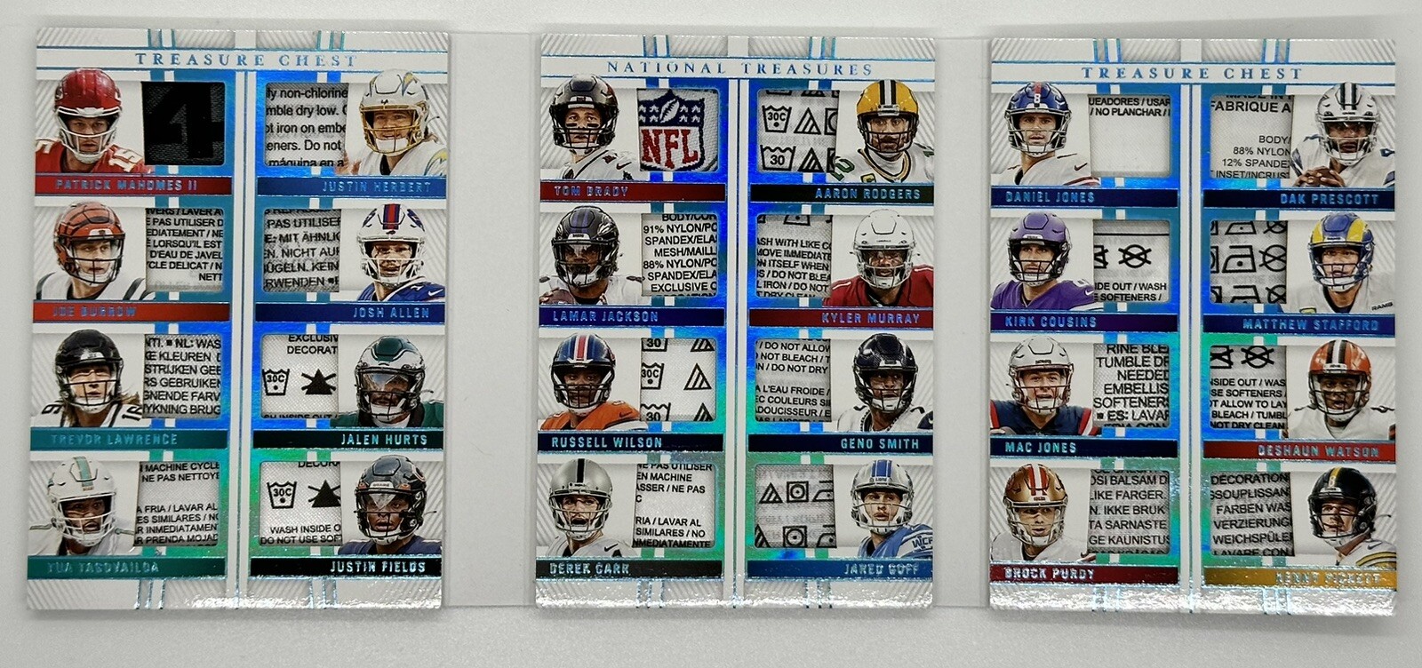2022 National Treasures Treasure Chest 1/1 Multi QB Brady GU NFL Shield ...
