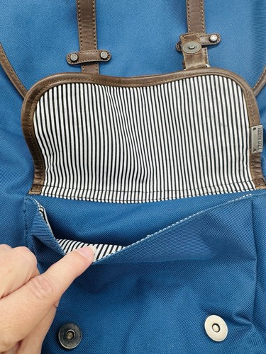 Steve Madden Barnett Avenue Blue With Leather Trim Backpack Bag ...