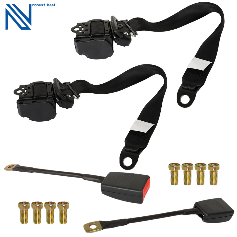 Universal 2Pcs 3m Retractable 3 Point Auto Car Safety Belt Seat Strap ...