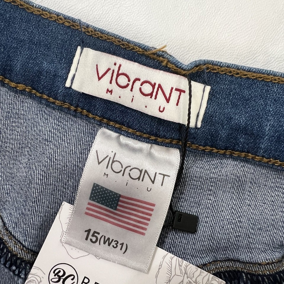 Vibrant Flare Jeans Women Size 31 15 Bell Bottom Blue High Rise 33 ...