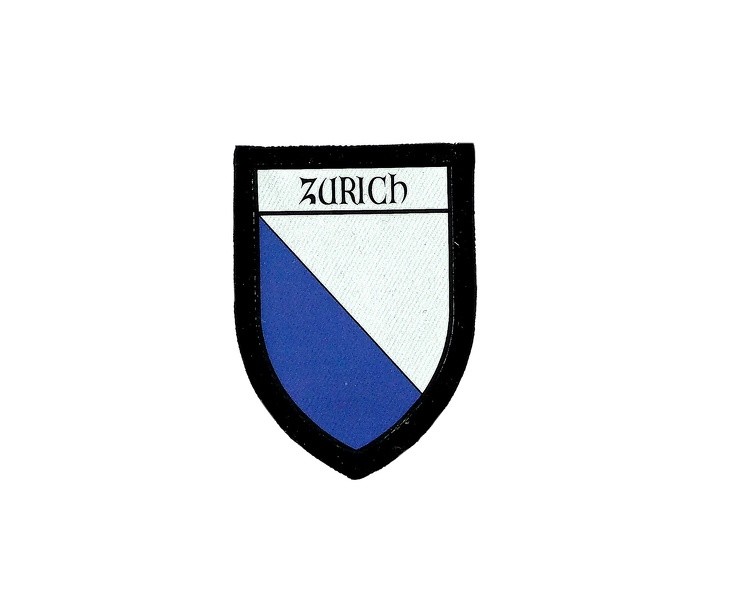 Patch printed embroidery travel souvenir shield city flag switzerland ...