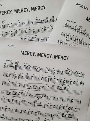 MERCY, MERCY, MERCY Instrumental Big Band Chart Arrangement Sheet Music ...