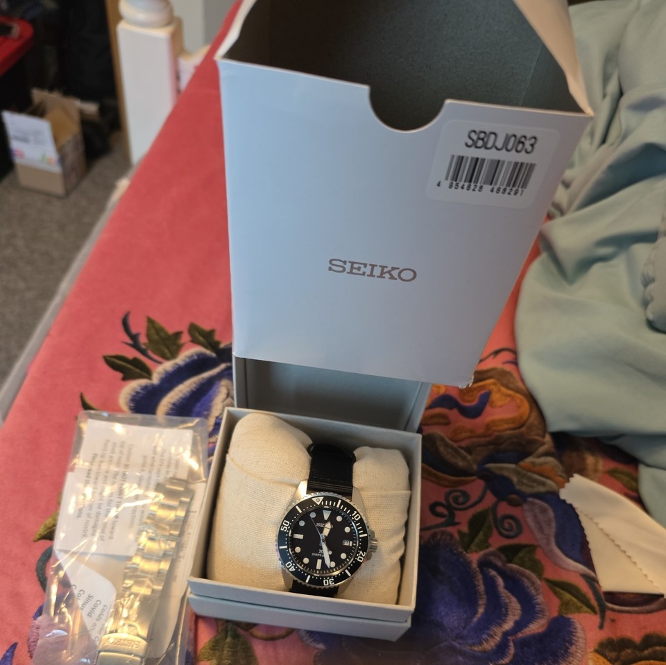 Seiko Prospex SBDJ063 Black Face Solar Diver 200m Stainless Steel Men ...