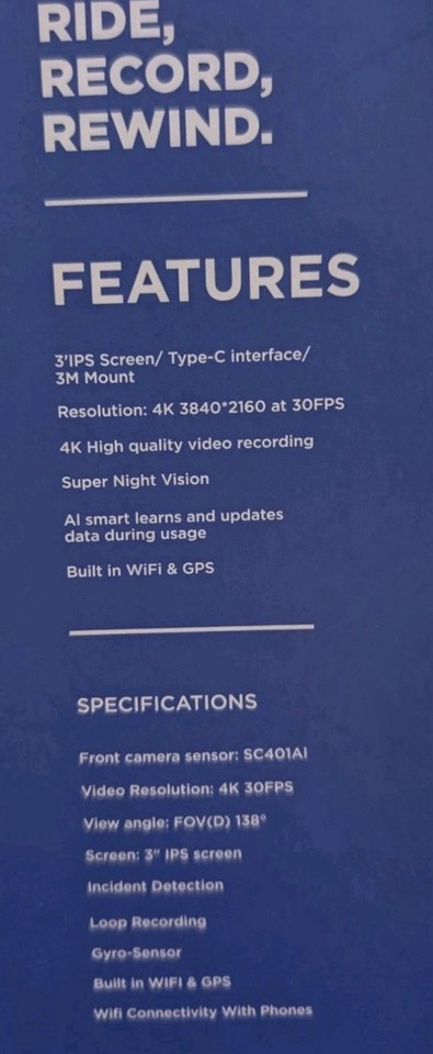 Vivitar AI DriveCam 4k HD Two-way Dash Cam Retail $199 | eBay