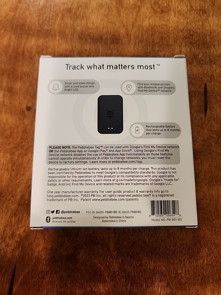 Pebblebee - Tag, Made for Google Rechargeable Item Tracker, works with ...