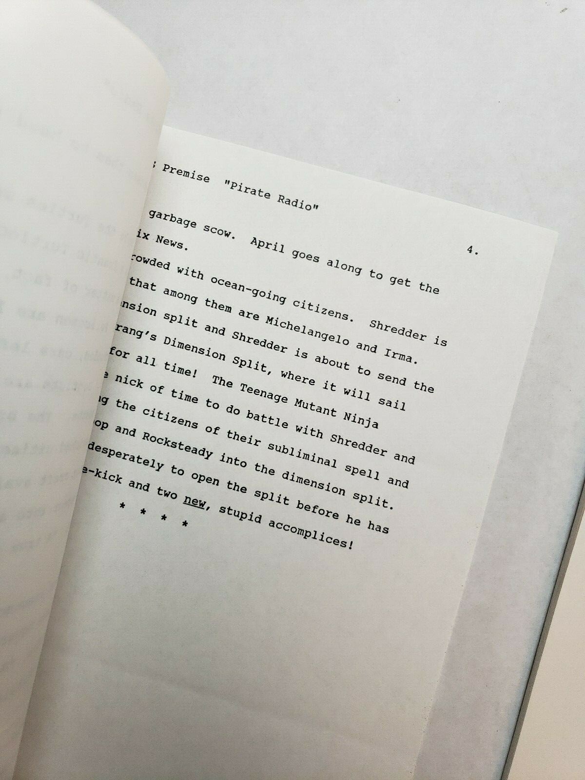 TEENAGE MUTANT NINJA TURTLES / Misty Stewart-Taggart, 1991 Script ...