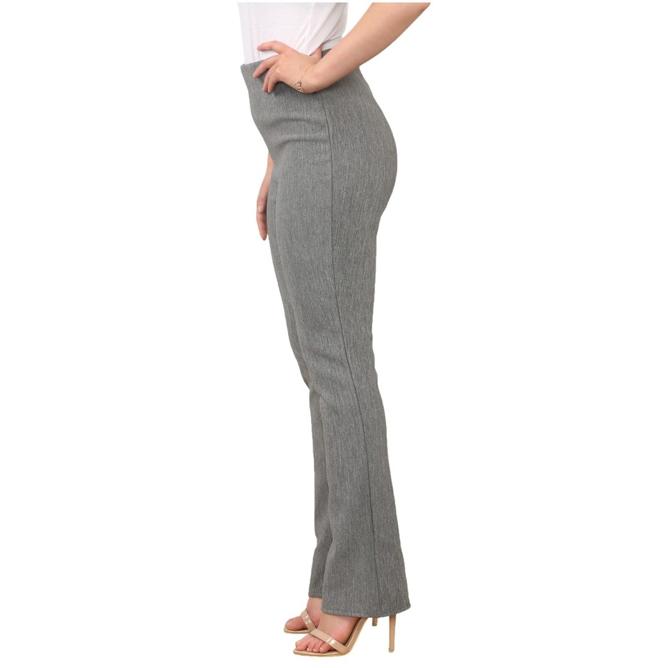 LADIES BOOTLEG TROUSERS WOMENS BOOTCUT STRETCH FINELY RIBBED WORK ...