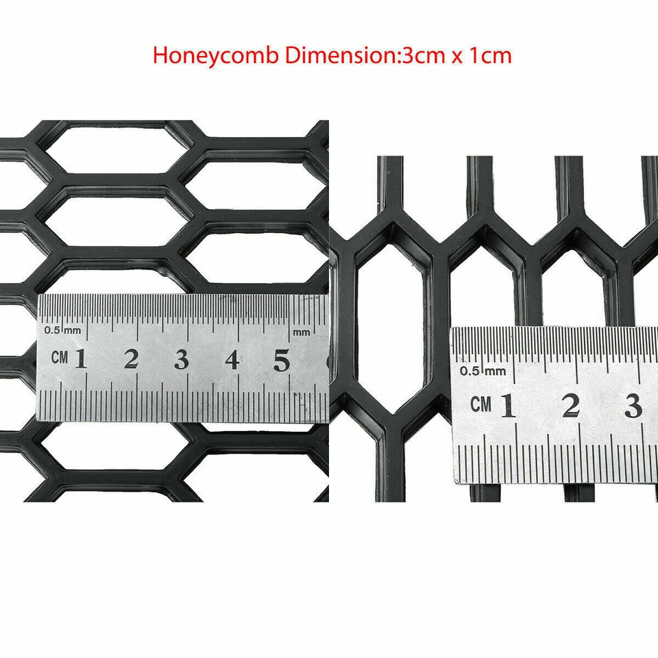 Black ABS Plastic Racing Honeycomb Hex Mesh Grill Spoiler Bumper Vent ...