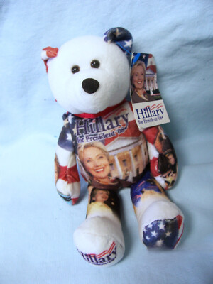 POLITICAL BEAR HILLARY CLINTON Collectible 9" Plush Bear Ltd Treasures ...