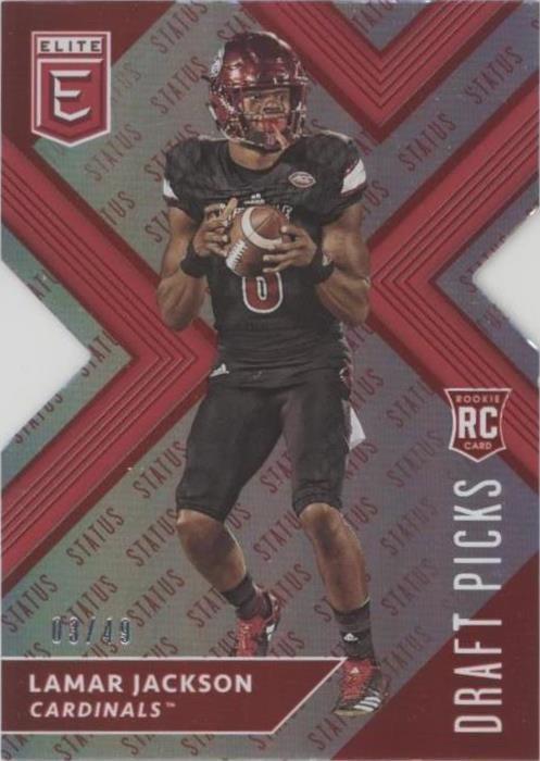 2018 Panini Elite Draft Picks - Draft Picks Lamar Jackson #104 Status ...