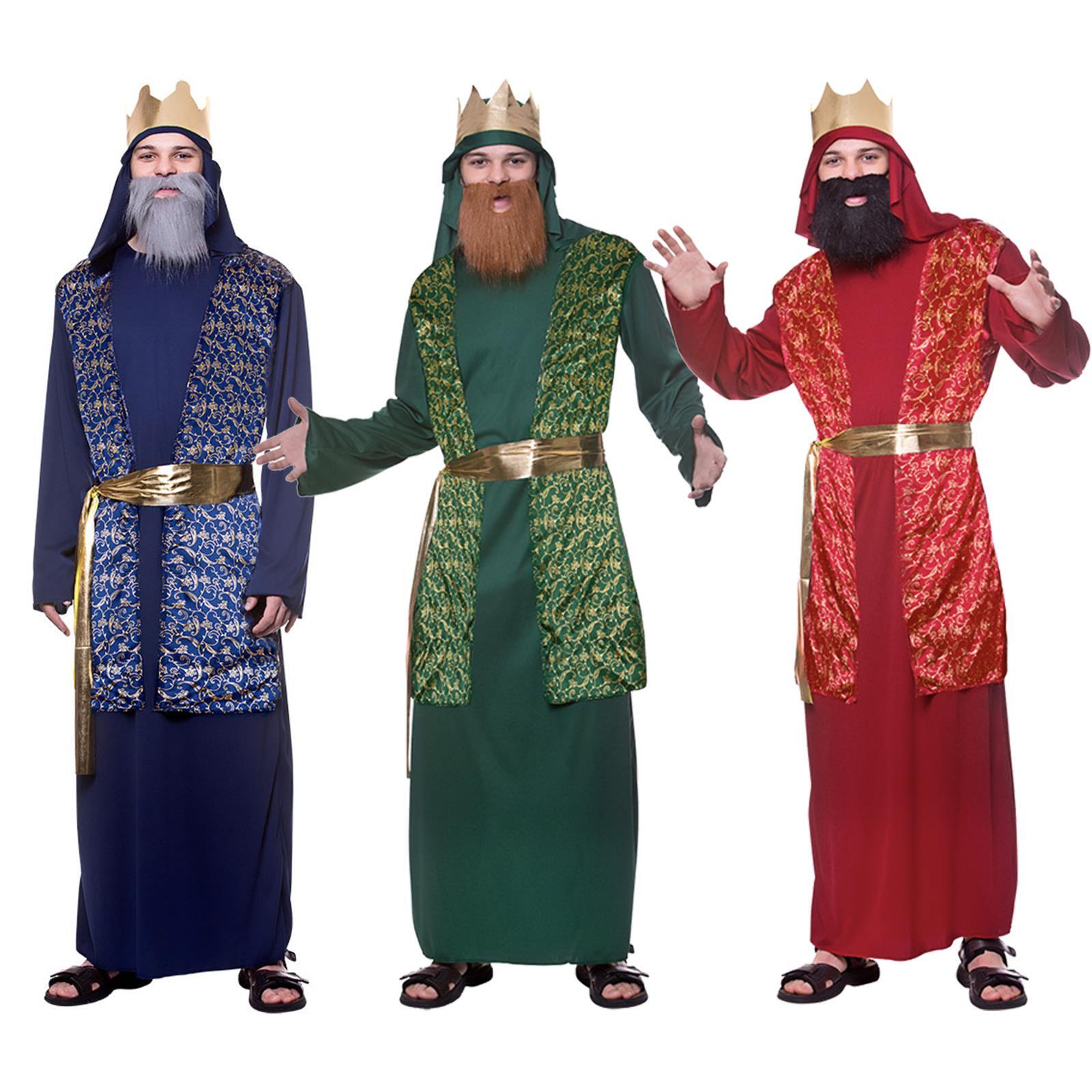 Wise Men Nativity Play Costume Adults Fancy Dress Robe Headpiece Crown ...