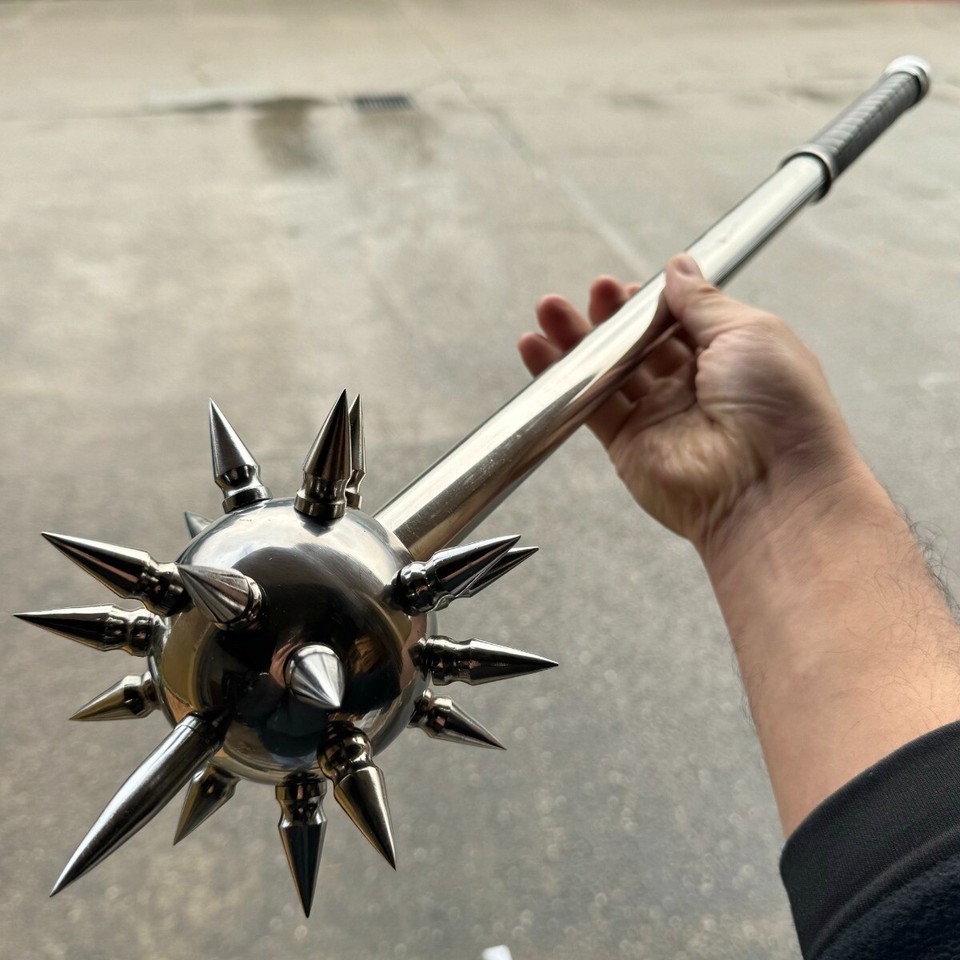 Medieval Spiked Ball Mace Silver Morning Star Morgenstern 30" | eBay