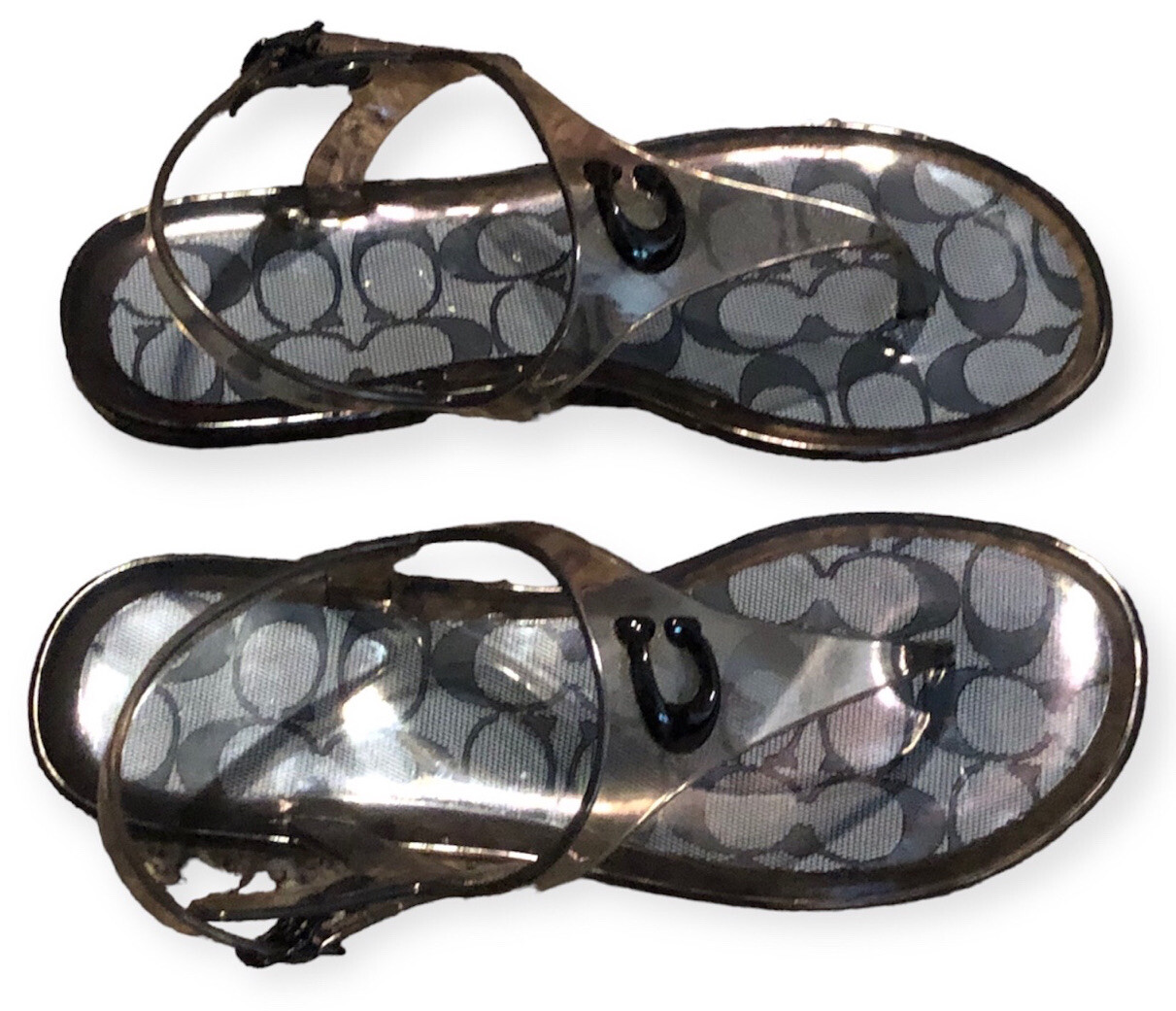 Coach Natalee Jelly Thong Sandals C3067 Black Women's… - Gem