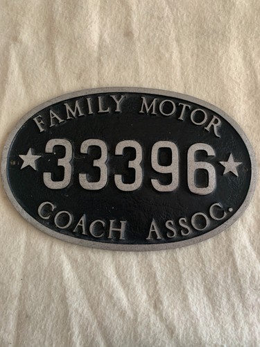 Family Motor Coach Assoc SIGN Plaque Camper Mobile Trailer RV OVAL ...