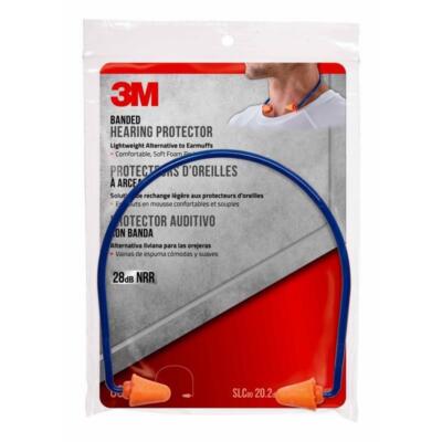 3M 28 dB PVC Hearing Protector Banded Ear Plugs Blue/Orange | eBay