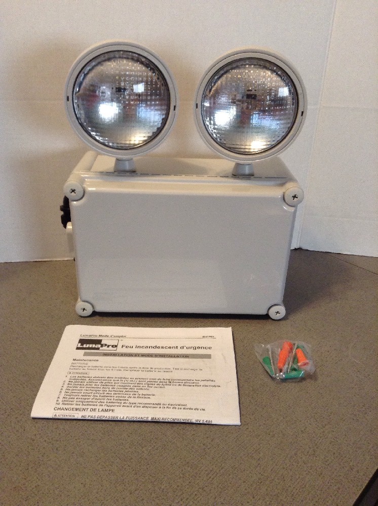 NEW LUMAPRO 120/277V Incandescent Emergency Light, 5.4W, White Plastic ...