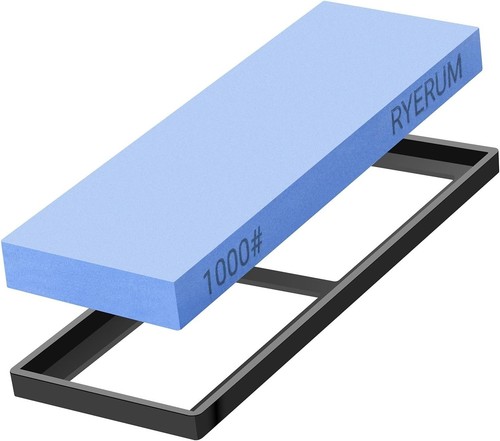 1000 Grit Single-Sided Sharpening Stone with Non-Slip Base for Knives ...
