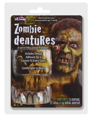 Halloween Zombie Dentures Flesh Eating Adult False Teeth, Brown, One-Size 2in | eBay