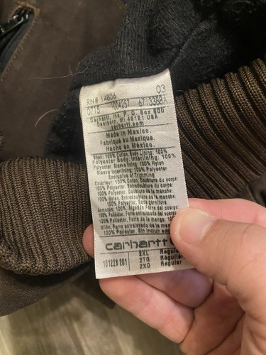 Vintage Carhartt Detroit Bankston Jacket Mens XXL Quilt Lined Brown ...