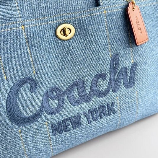 COACH Tote bag canvas denim blue Large Tote Bag 2WAY outlet New | eBay