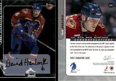 2000-01 BAP Signature Series Autographs #141 David Harlock - NM-MT | eBay