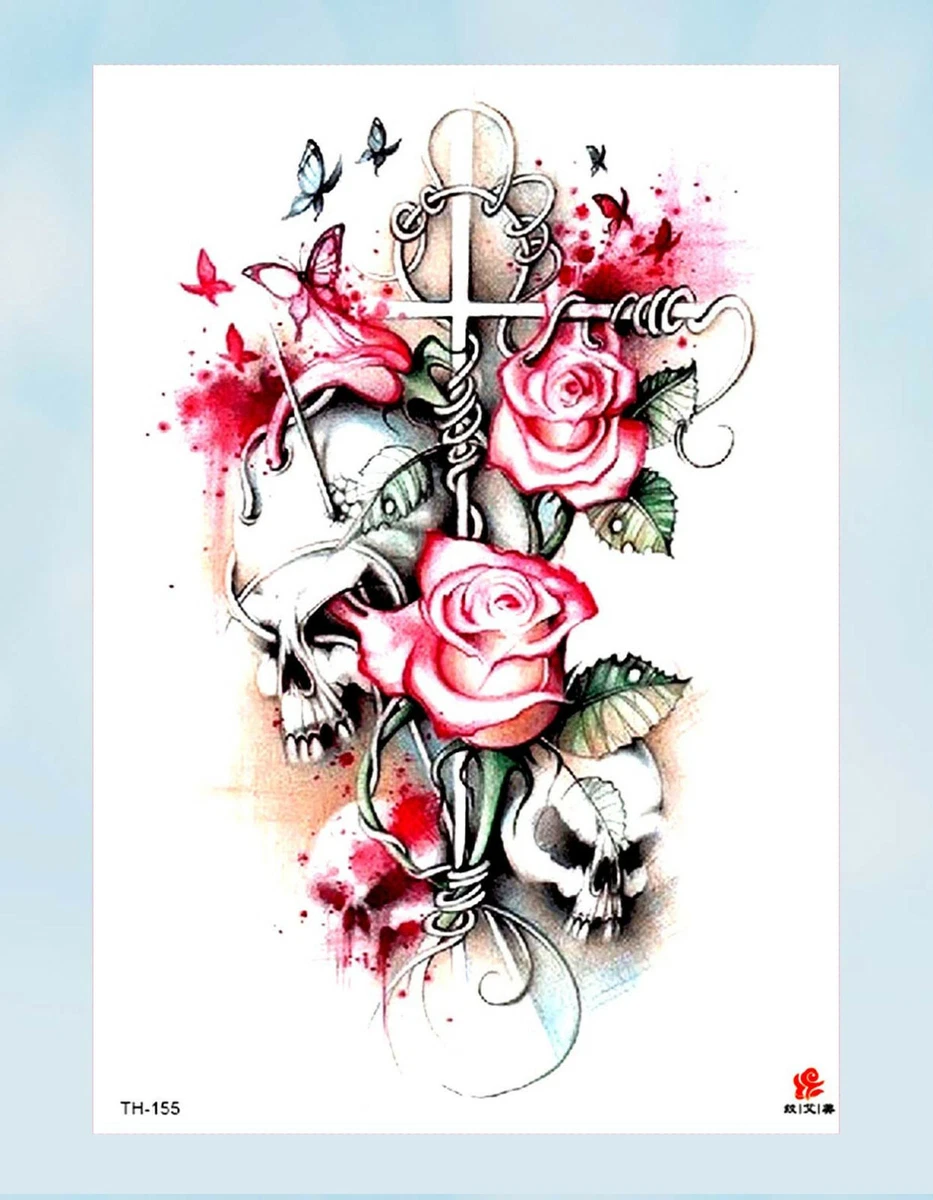 Easy Skull And Rose Drawings