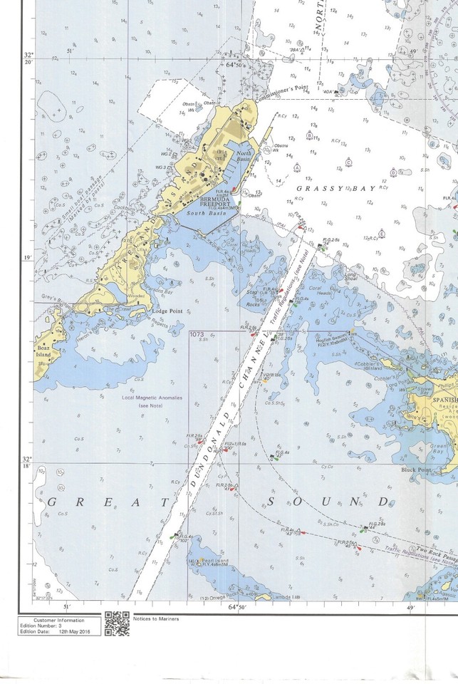 867 Bermuda North South Channels Great Sound Chart Map Marine Maritime ...