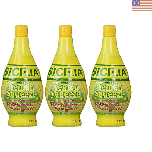 Organic 4 oz Lemon Juice Pack of 3 - Refreshing Taste without ...