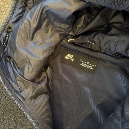 Nike SB Mens Everett Sherpa Jacket Size M Full Zip Hooded Navy Blue ...