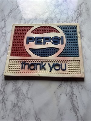 Vintage Pepsi Cola THANK YOU Rubber Bar Change Drink Tasting Mat 9 1/2 ...