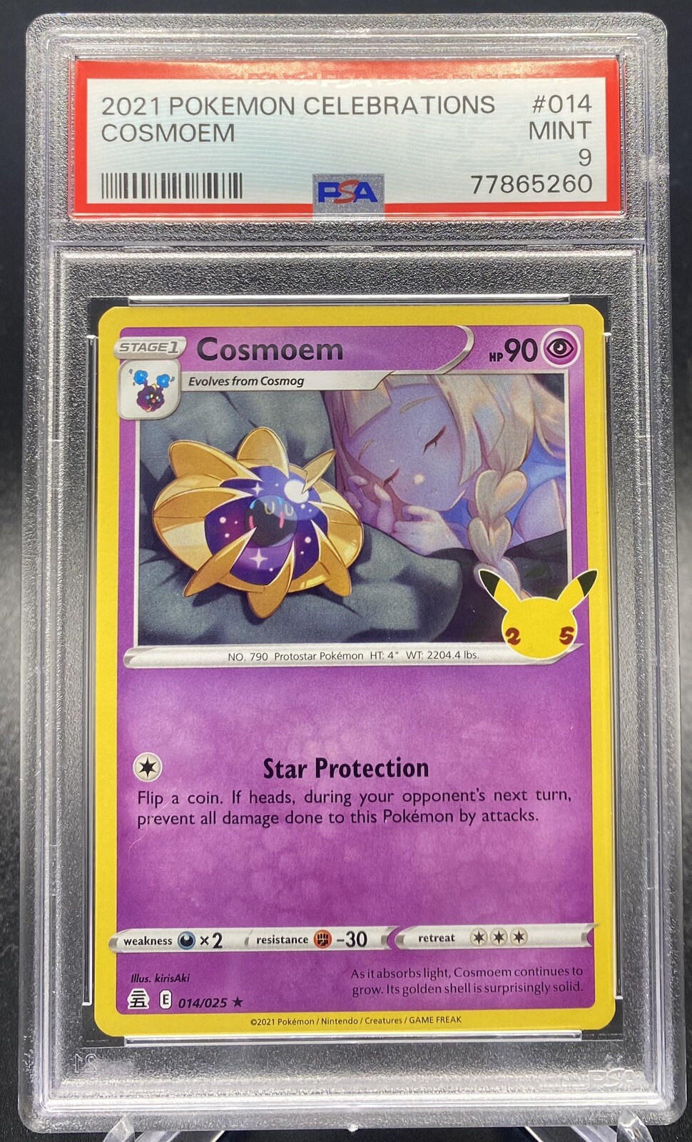 PSA 9 MINT Cosmoem Celebrations 2021 Pokemon Card 014/025 | eBay