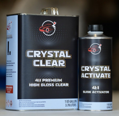 Crystal Clear Coat Gallon Kit 4:1 High Gloss Automotive Clearcoat SLOW ...