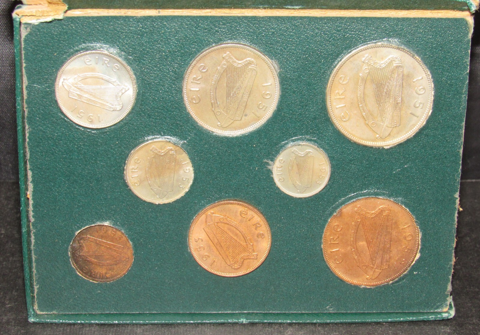 Coins of Ireland Uncirculated 8 Coin Set Mixed Dates in Original Green ...