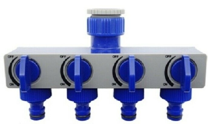 Aqua Systems 4-WAY TAP ADAPTOR OUTLET Convert Garden Tap into 4 Separate Outlets | eBay