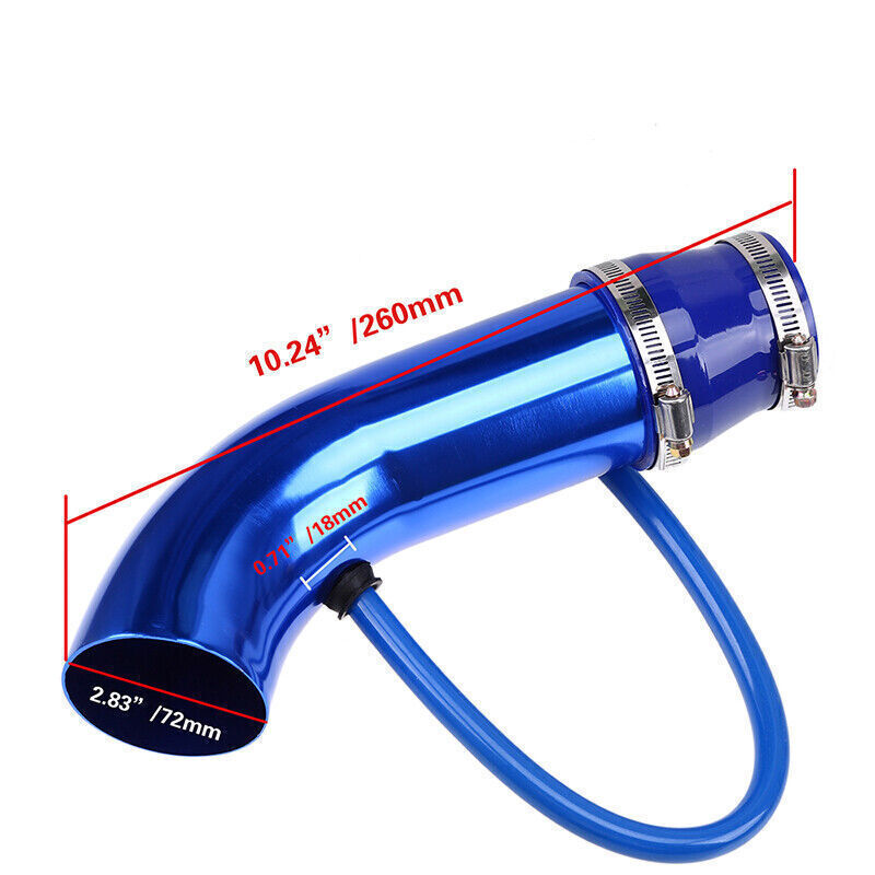 Blue Performance 3" Universal Car Cold Air Intake Filter Induction Pipe ...