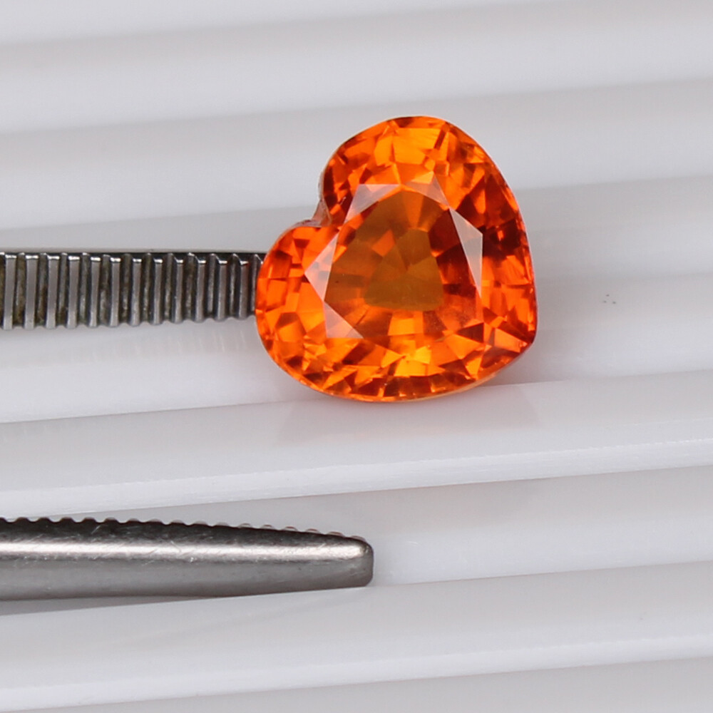 Natural Orange Sapphire Padparadscha 7.85 Ct Heart Cut Certified Gems ...