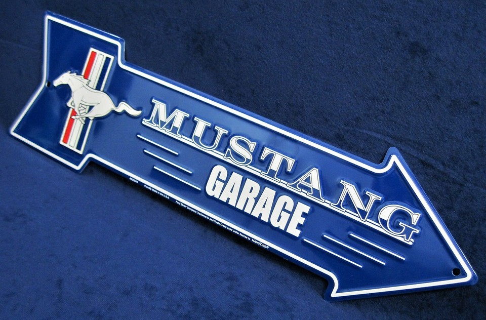 FORD MUSTANG GARAGE - *US MADE* Embossed Metal Sign - Man Cave Garage ...