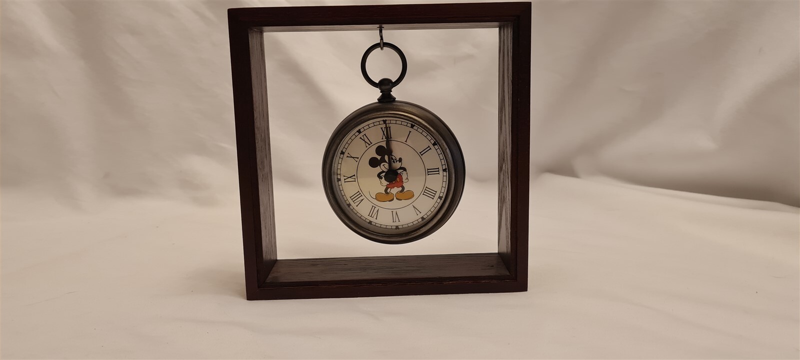 Disney Mickey Mouse hanging pocket watch clock with decorative wood ...