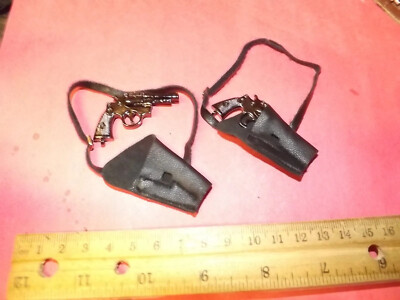 1/6th Scale GI Joe Metal Revolver & Black Real Leather Shoulder Holster ...