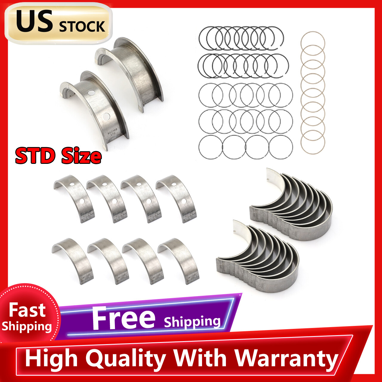 Piston Rings + Main & Rod Bearings For Cadillac CTS Chevrolet Tahoe ...